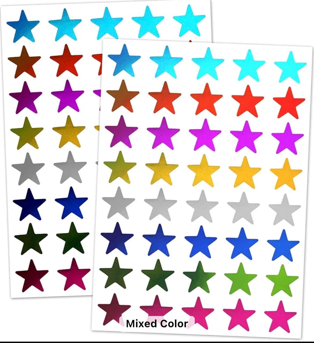 Star Metallic Stickers Colored Star Stickers for Kids Reward 10pcs/pack ...