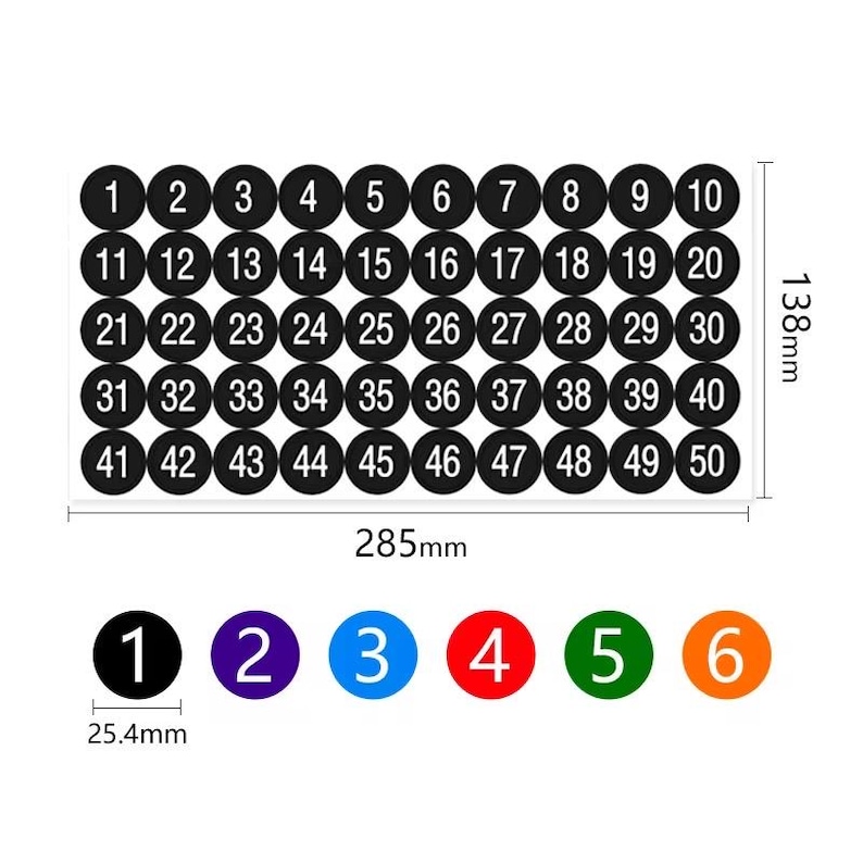 Waterproof Number Stickers 1-100: Self-adhesive Labels (25.4 Mm Round ...