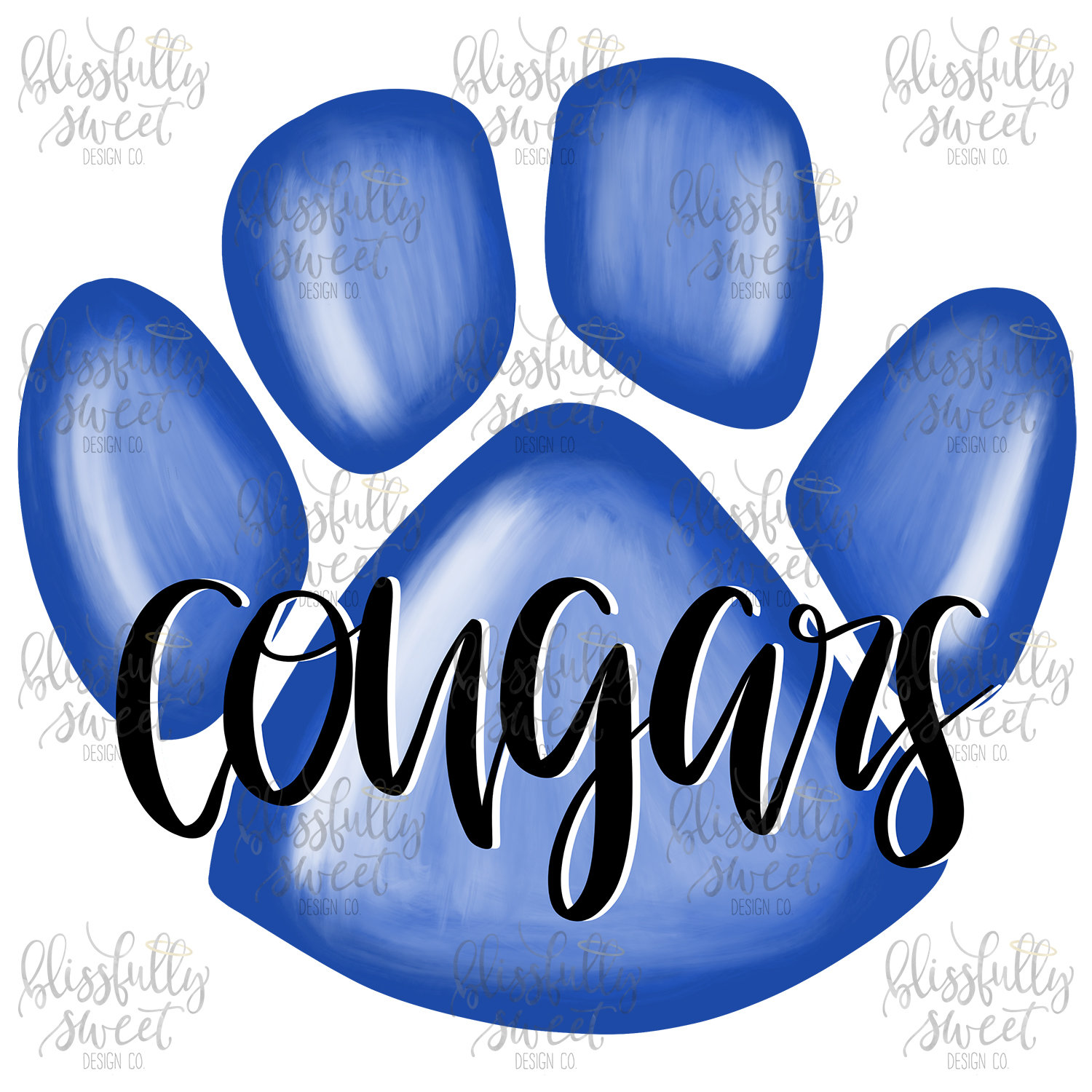 Gold Cougar Paw Clip Art