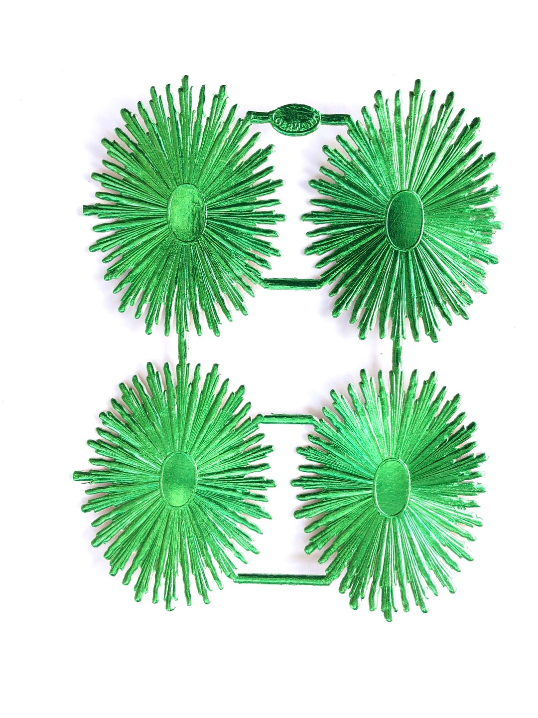 8 Oval Starburst GREEN German Dresden Trim Paper Craft Art ...