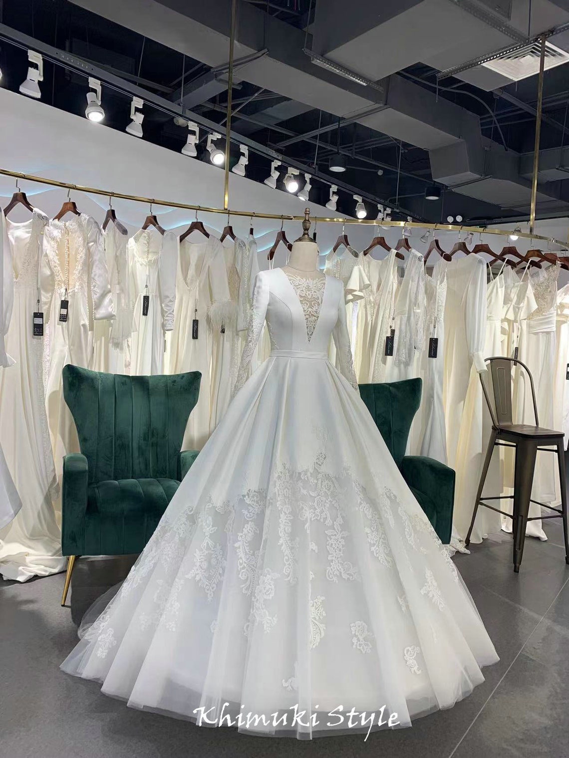 Vintage Modest Long Sleeve Wedding Dress | Etsy