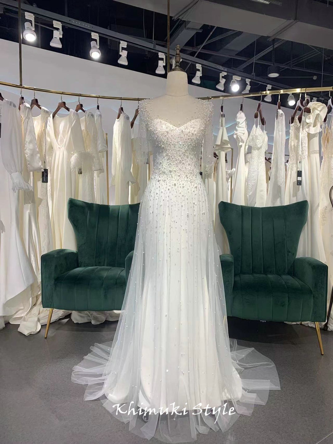 Detachable Two Piece Pearl Wedding Dress - Etsy