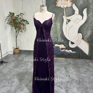 Vintage Deep Purple Prom Dress,90s Lace Party Dress - Etsy