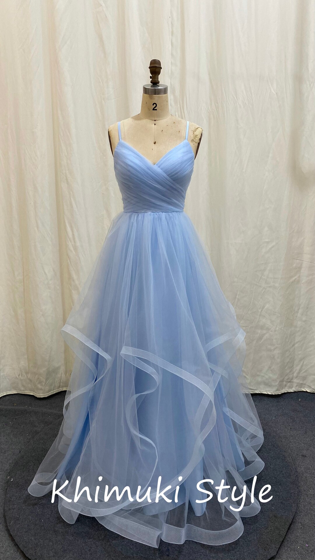 Tiered Skirt Blue Prom Dress - Etsy