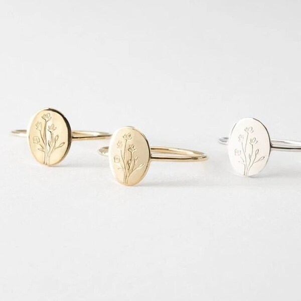 Gold Flower Ring - Etsy