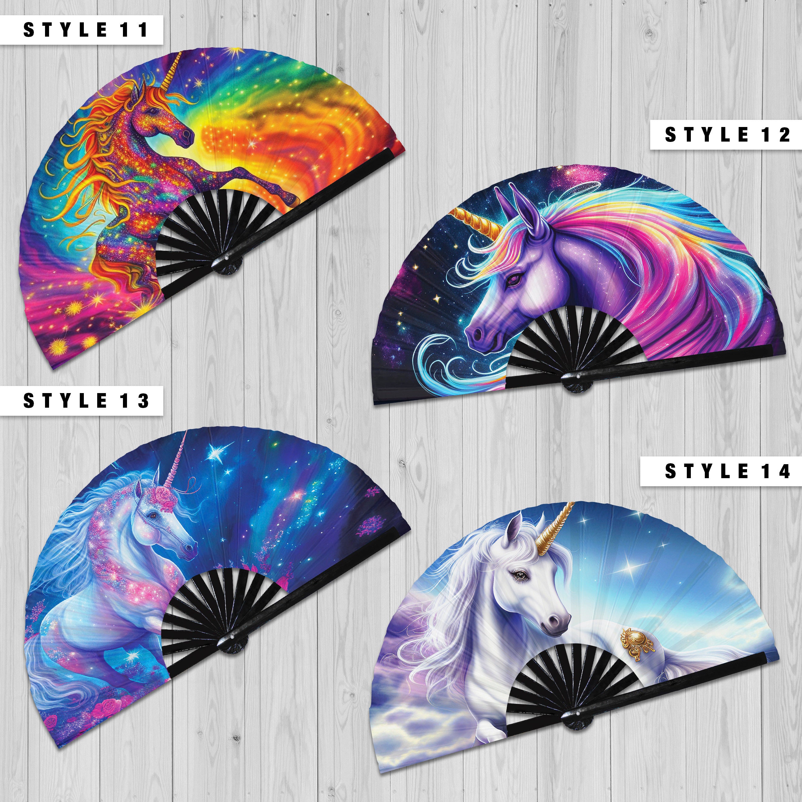 Unicorn Psychedelic Hand Fan Foldable Bamboo Circuit Rave Hand - Etsy
