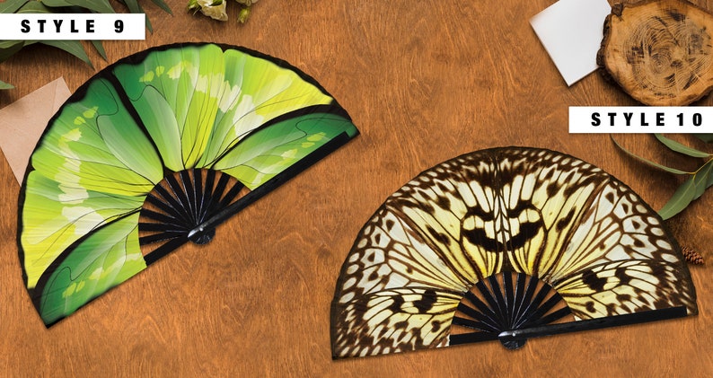 Butterfly Wing UV Glow Handheld Fan Butterfly Foldable Bamboo - Etsy