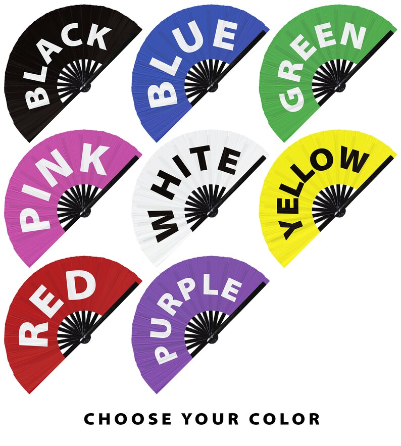 Rave Words Hand Fan UV Glow Bae Basic Bite Me Bruh Chill Crave | Etsy