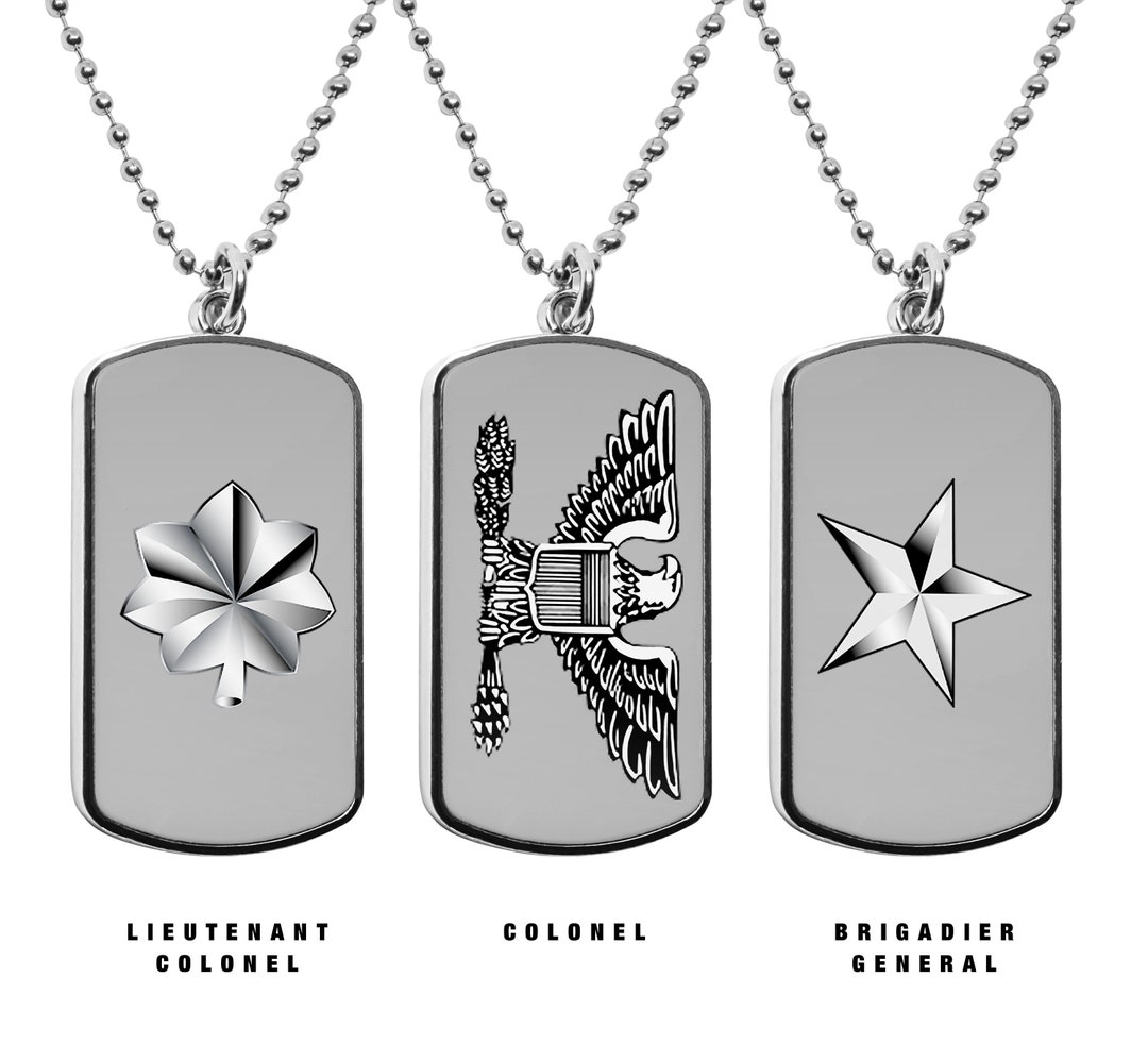 Military Insignia Lieutenant Colonel Major General Dog Tag Pendant ...