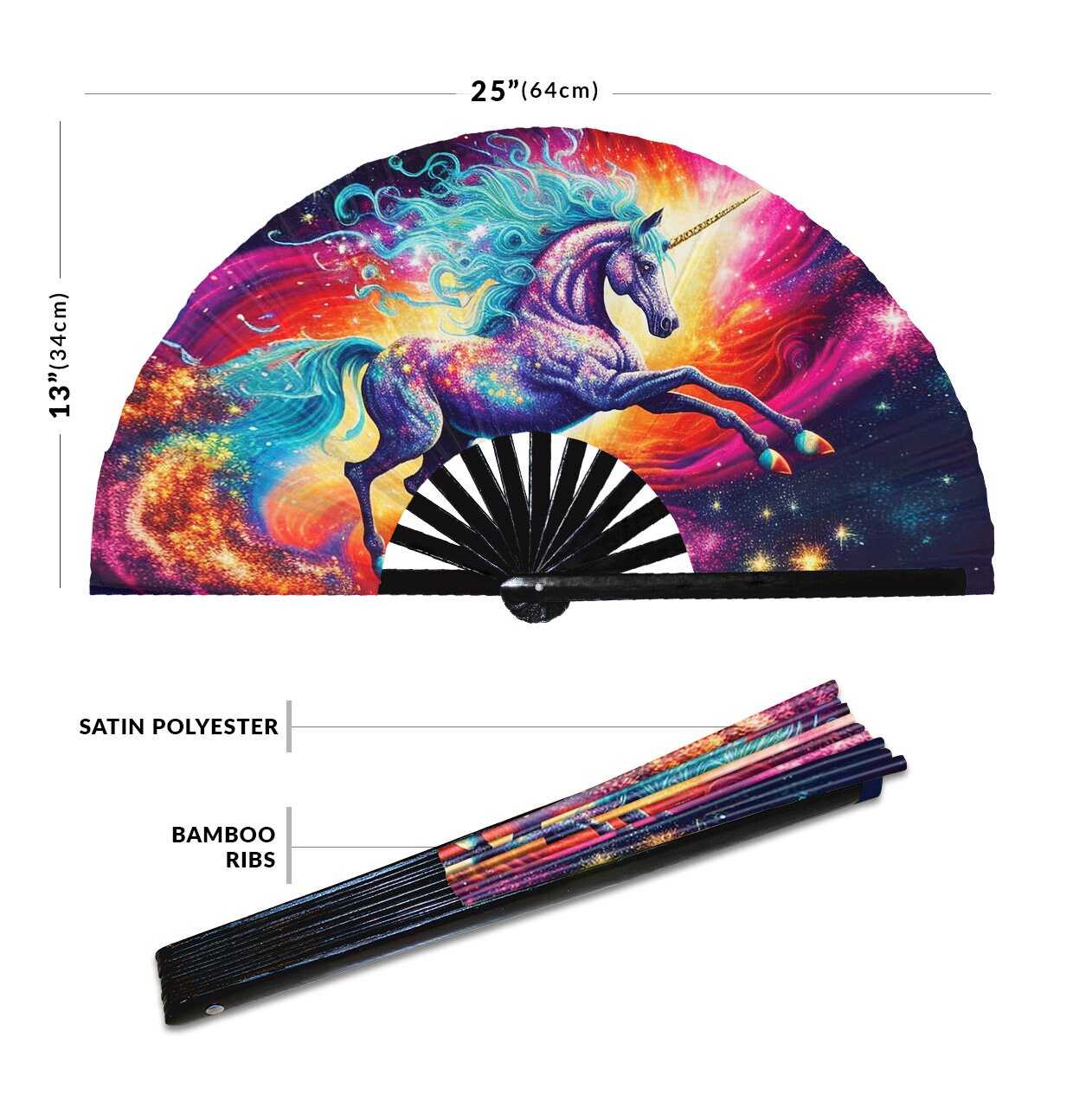 Unicorn Psychedelic Hand Fan Foldable Bamboo Circuit Rave Hand - Etsy