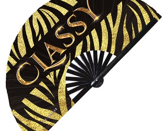 Large Gold Hand Fan - Etsy