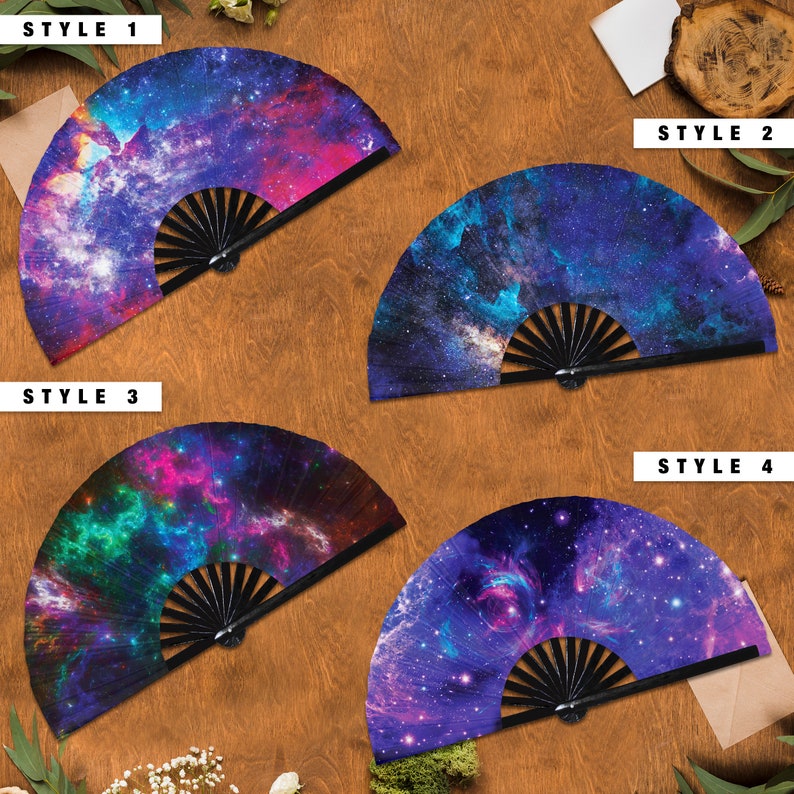 Galaxy Hand Fan Outer Space Milky Way Constellation Cluster - Etsy