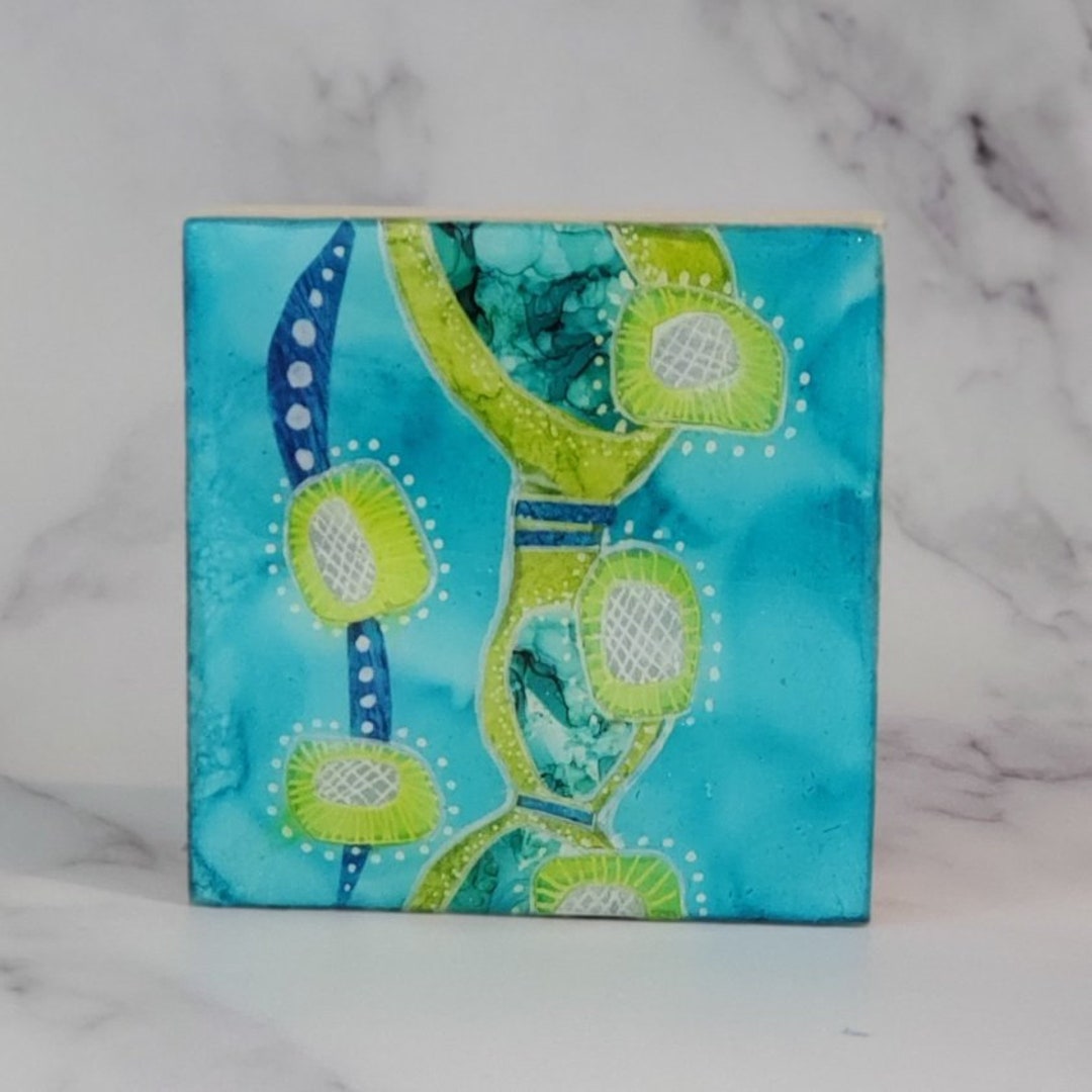 Original Abstract Painting Home Decor Alcohol Ink Collage - Etsy