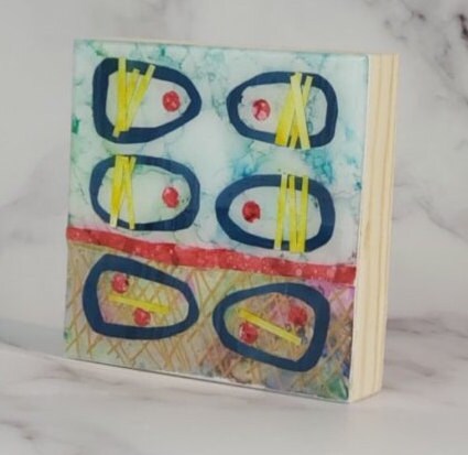 Original Abstract Painting Home Decor Alcohol Ink Collage | Etsy