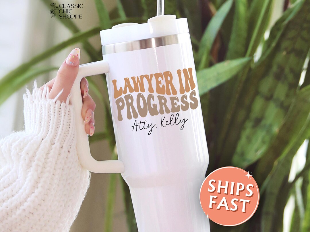 Personalized Law Student Tumbler: Retro Attorney Gift, 40oz Custom Cup ...