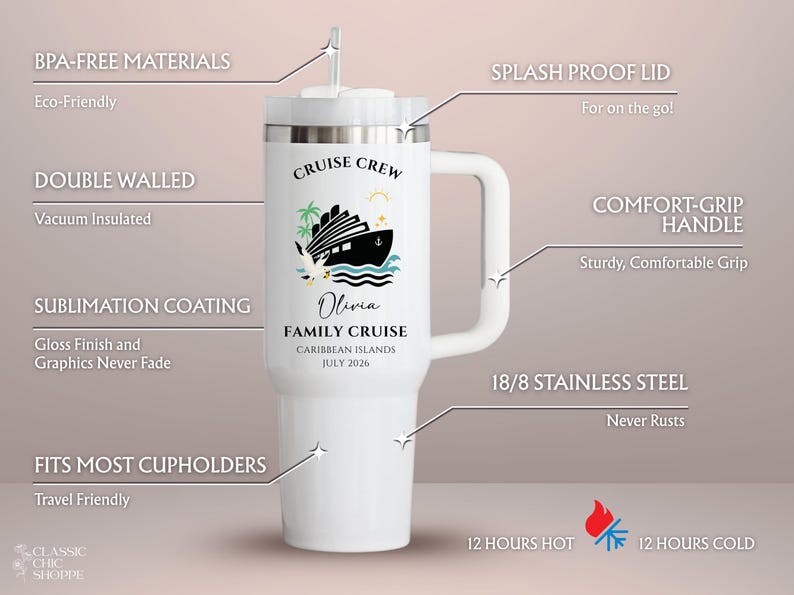 Cruise Crew Tumbler • Personalized Family Cruise Cup - Etsy