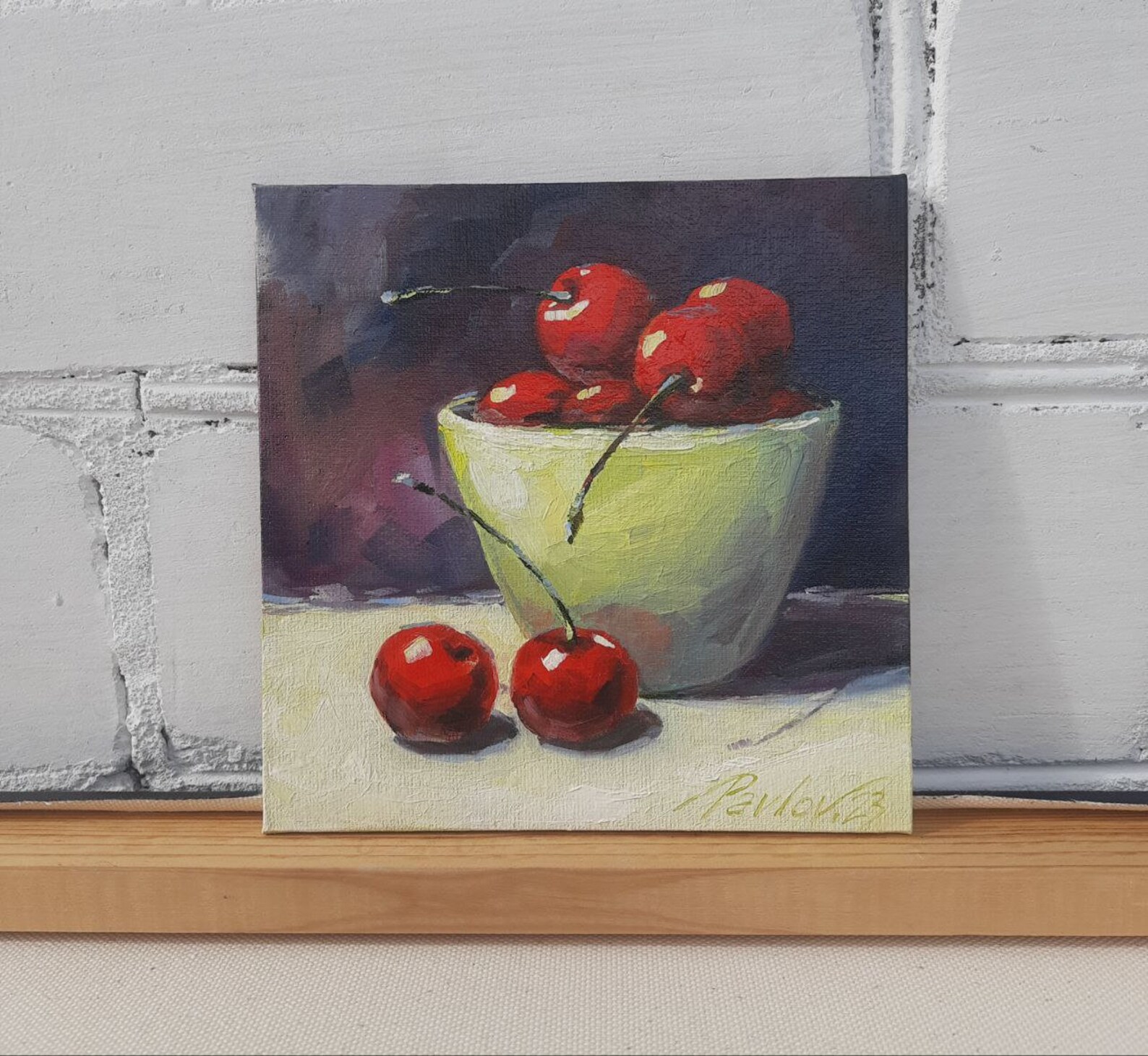 Cherry Painting, Fresh Cherry, Still Life Cherry, Original Oil Painting ...
