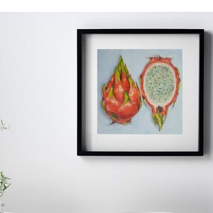 Pitaya, Original Painting, Pitahaya, Dragon Fruit, Fruit Painting ...