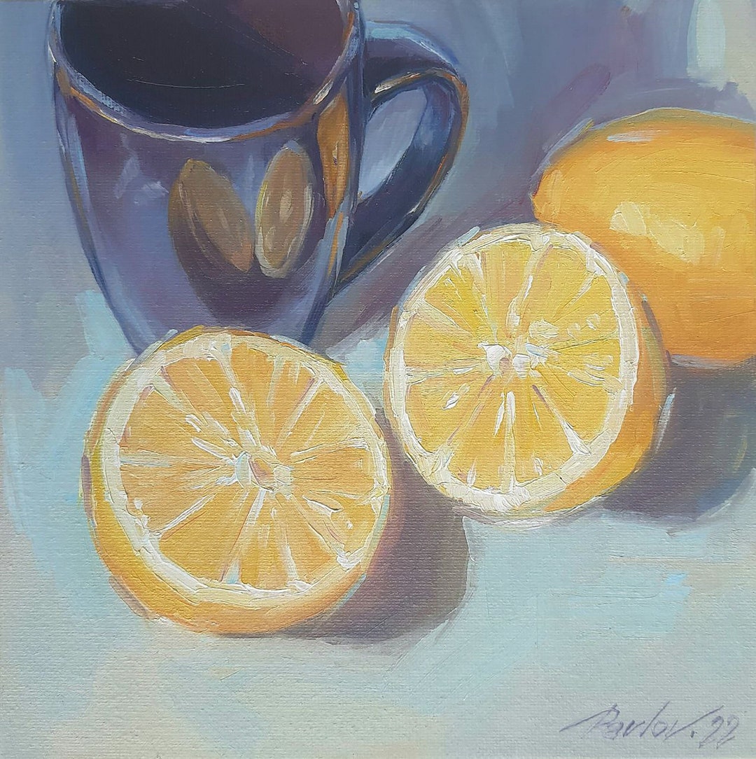 Lemons Painting, Fresh Lemon, Still Life Lemon, Original Oil Painting ...