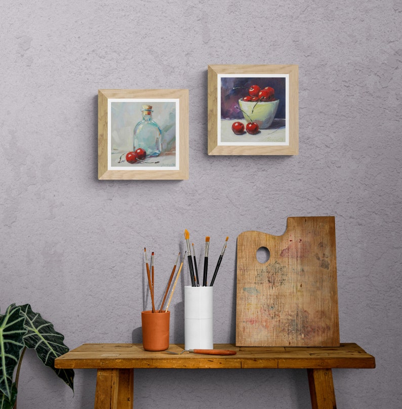 Cherry Painting, Fresh Cherry, Still Life Cherry, Original Oil Painting ...