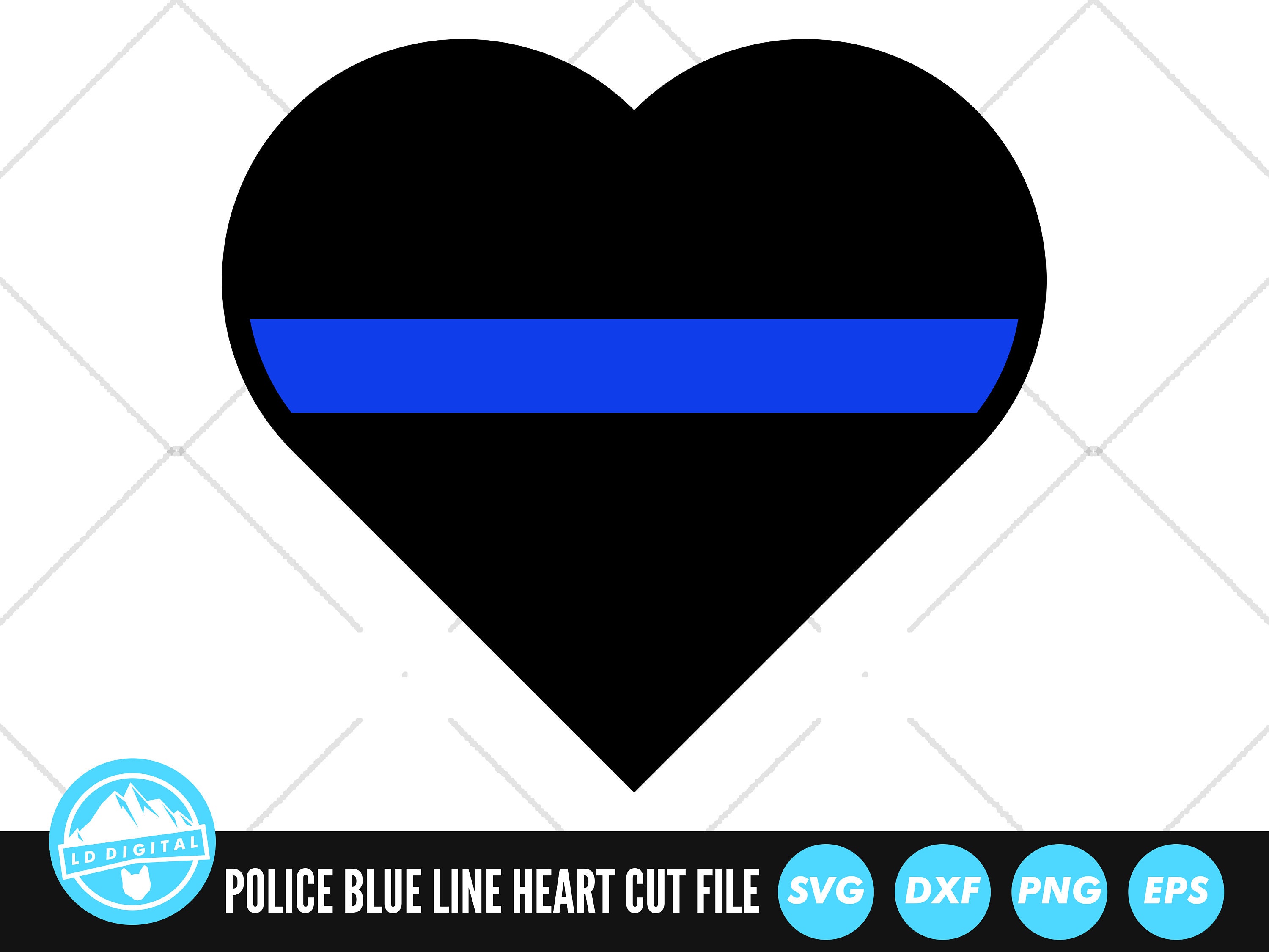 Police Blue Line Heart Svg Thin Blue Line Police Flag Svg Etsy Hong Kong