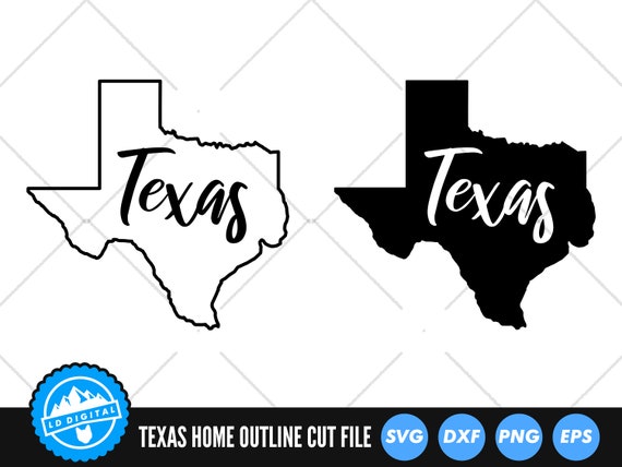 Texas Cursive Outline SVG Files Texas Cut Files United | Etsy