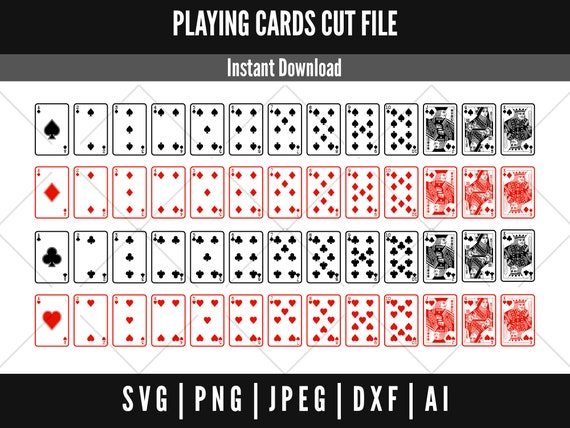 Playing Cards SVG Files Playing Cards Cut Files Poker | Etsy