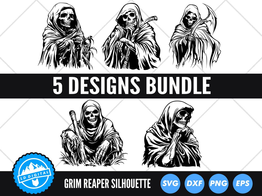 Grim Reaper Bundle SVG Files Skeleton Cut Files Grim Reaper Vector ...