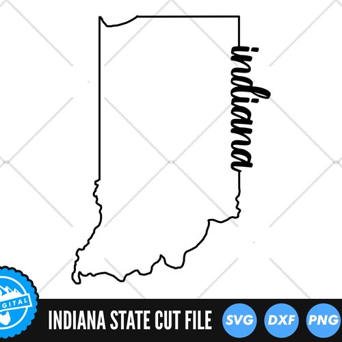 Indiana SVG Bundle Indiana Outline With Text Cut File - Etsy