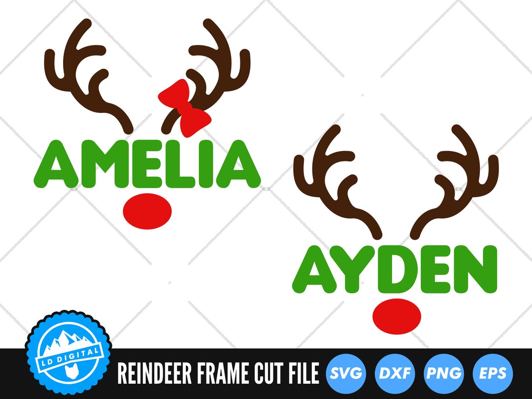 Reindeer Frame SVG Files Merry Christmas SVG Files Reindeer Name Frame ...