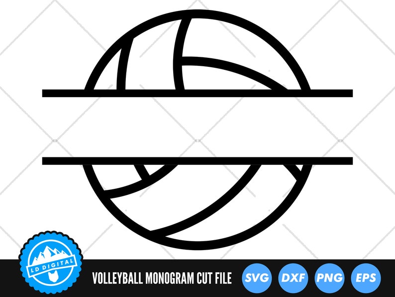 Volleyball Monogram SVG Files Volleyball Split Name Frame - Etsy