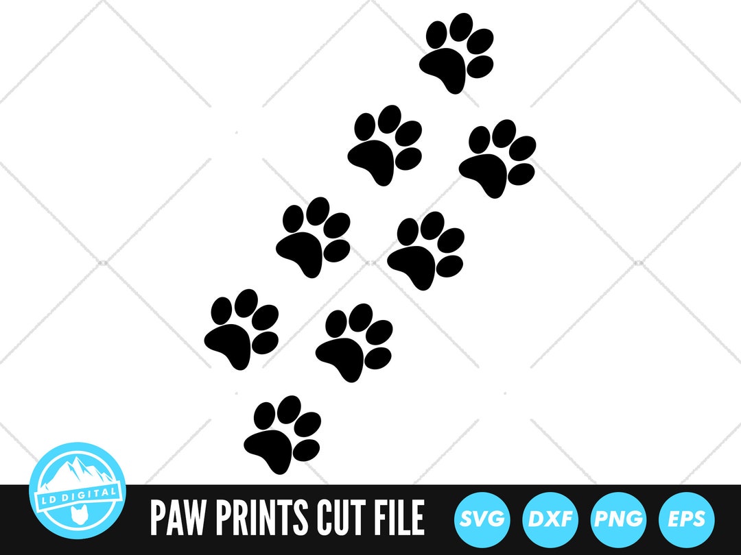 Dog Paw Prints SVG Files | Paw Print Trails Cut Files | Animal Prints ...
