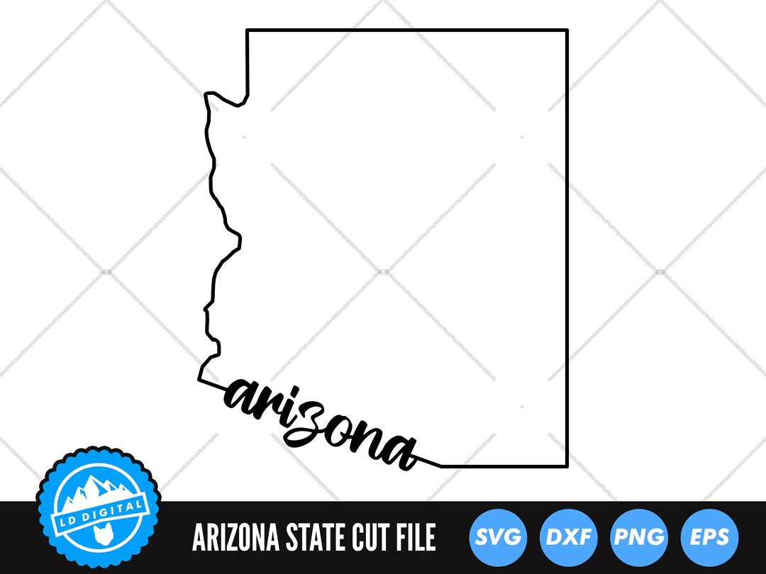 Arizona Outline With Text SVG Files | Arizona Cut Files | United States ...