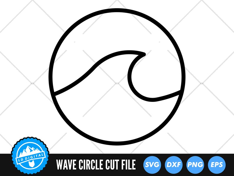 Wave Circle SVG Files | Ocean Wave Cut Files | Circle Wave SVG Vector ...