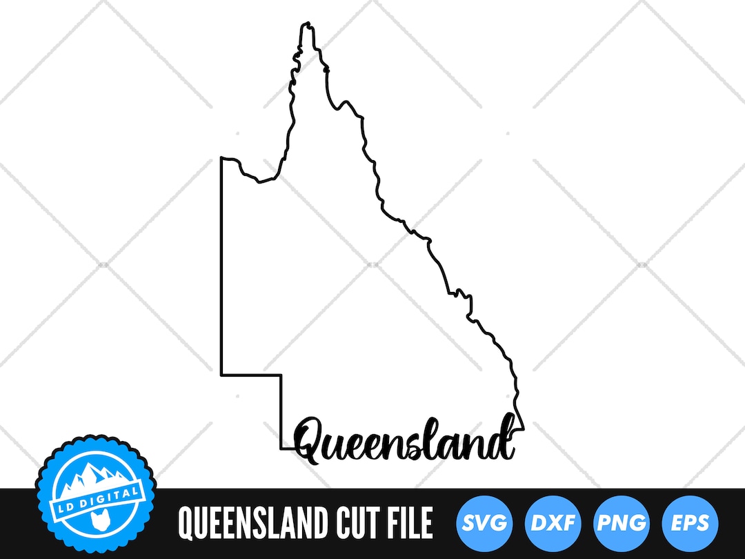 Queensland Outline SVG Files | Queensland Cut Files | Australian States ...