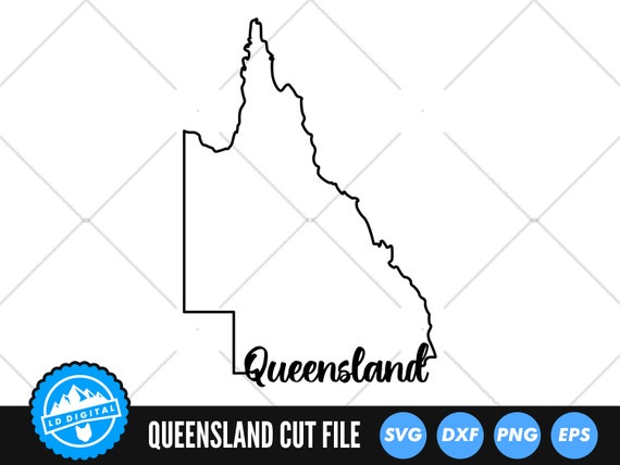 Queensland Outline SVG Files Queensland Cut Files | Etsy Australia