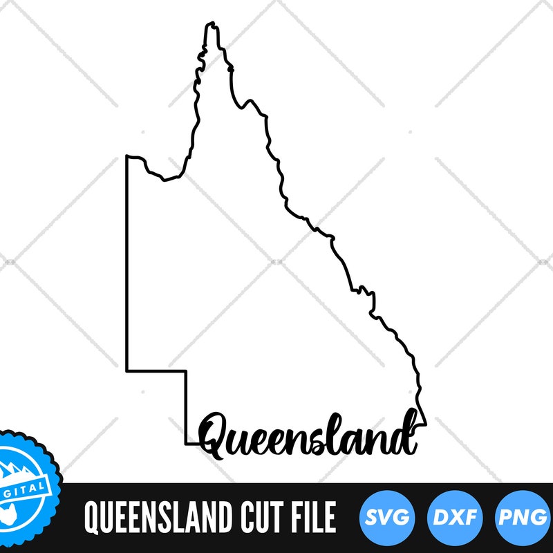 Queensland Map Svg - Etsy