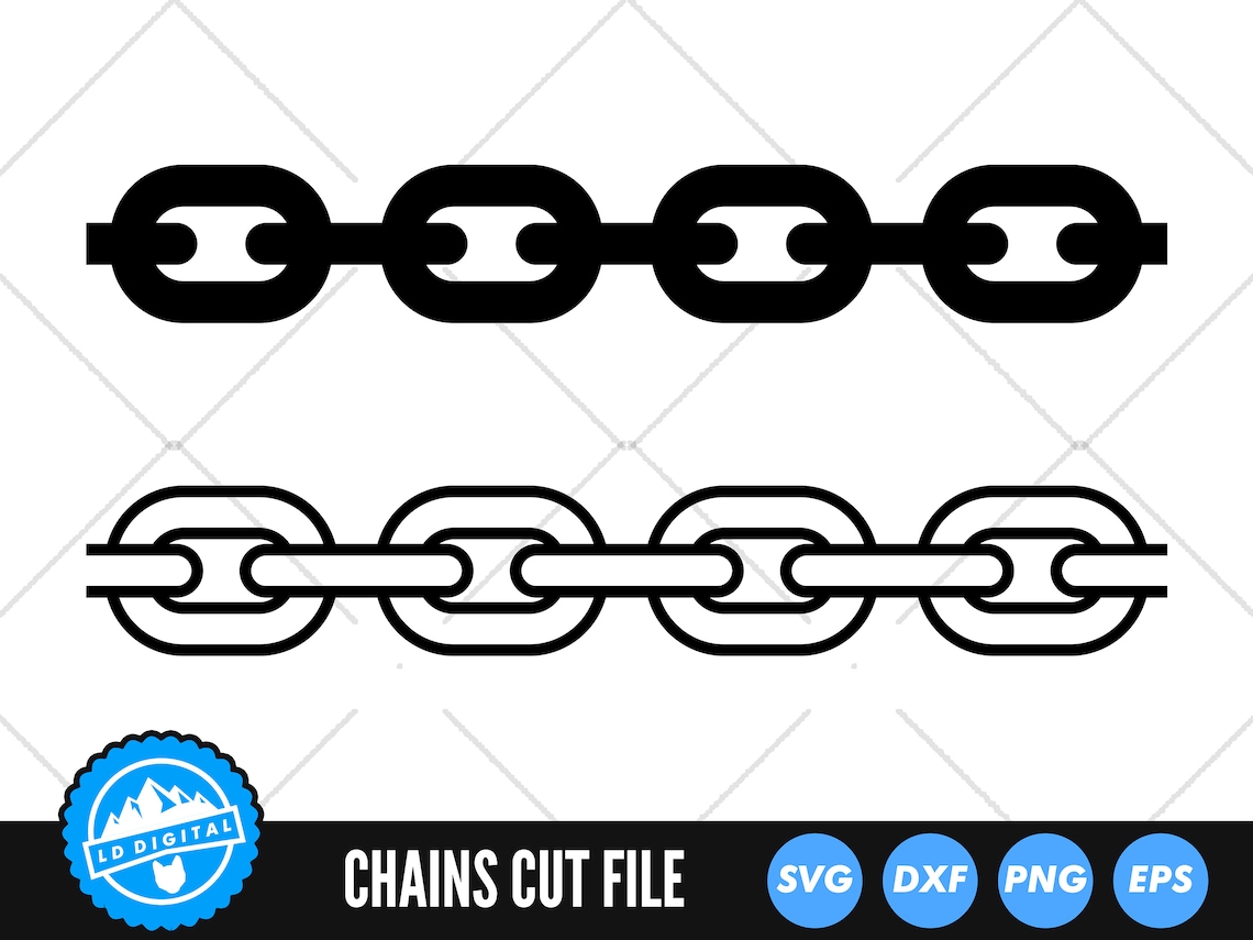 Chain SVG Files Chain Outline Cut Files Chain Silhouette - Etsy