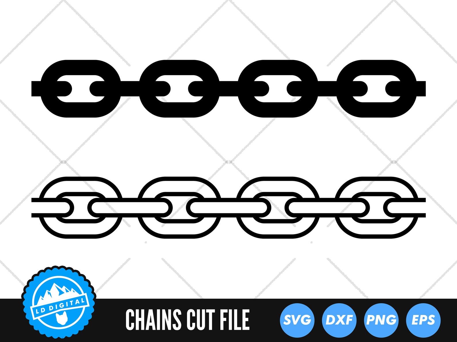 Chain SVG Files | Chain Outline Cut Files | Chain Silhouette SVG Vector ...