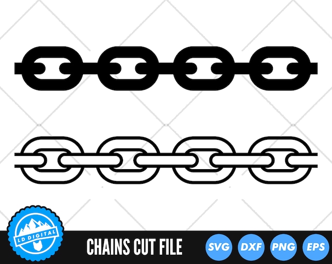 Chain SVG Files Chain Outline Cut Files Chain Silhouette - Etsy