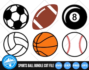 Sports Balls Cut File Clipart Sports Theme Downloads - Etsy Canada