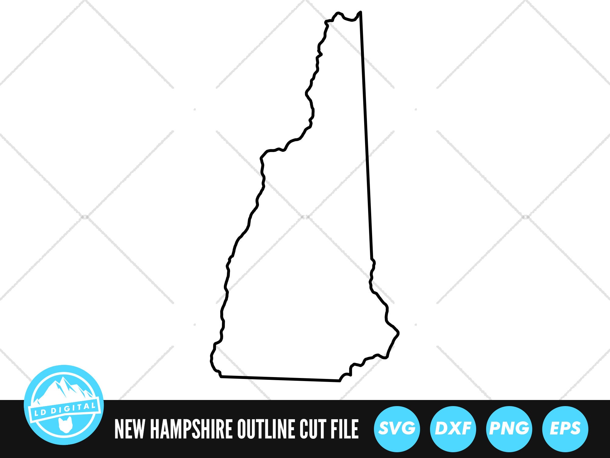New Hampshire Outline SVG Files | New Hampshire Cut Files | United ...
