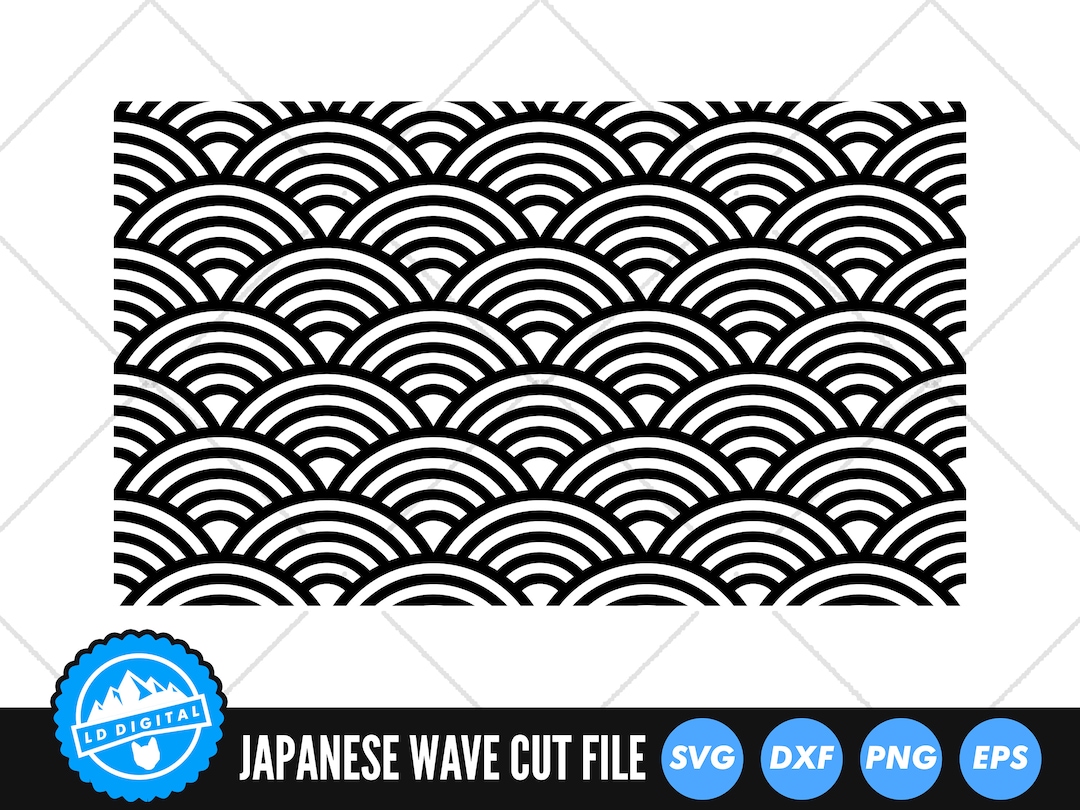 Japanese Wave Pattern SVG Files | Seamless Scallop Pattern Cut Files ...