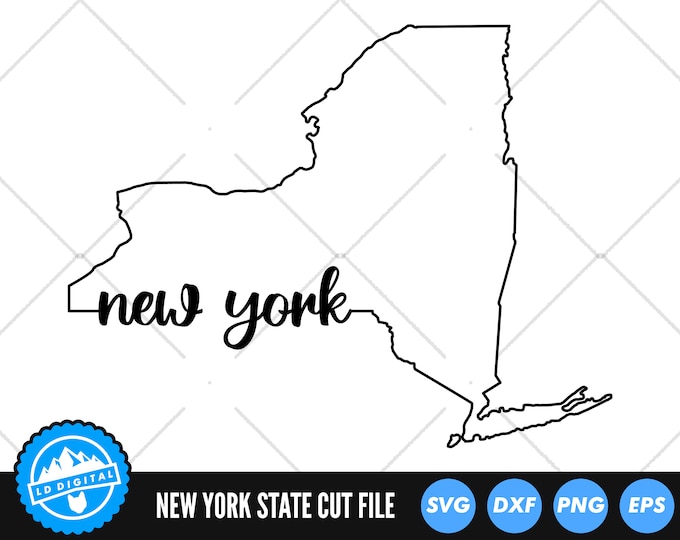New York Outline SVG Files, New York Cut Files, United States of ...