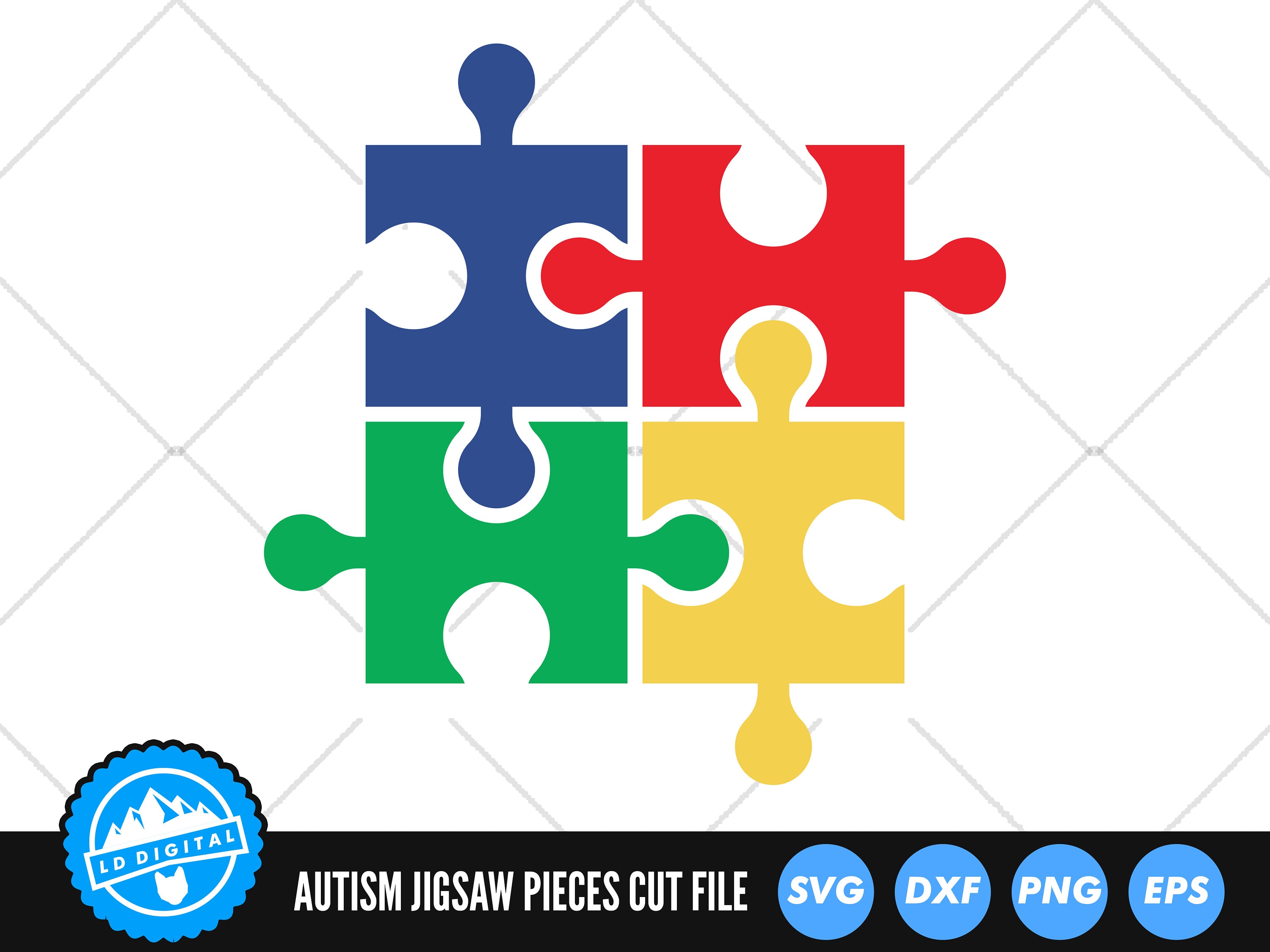 Autism Puzzle Pieces Vector