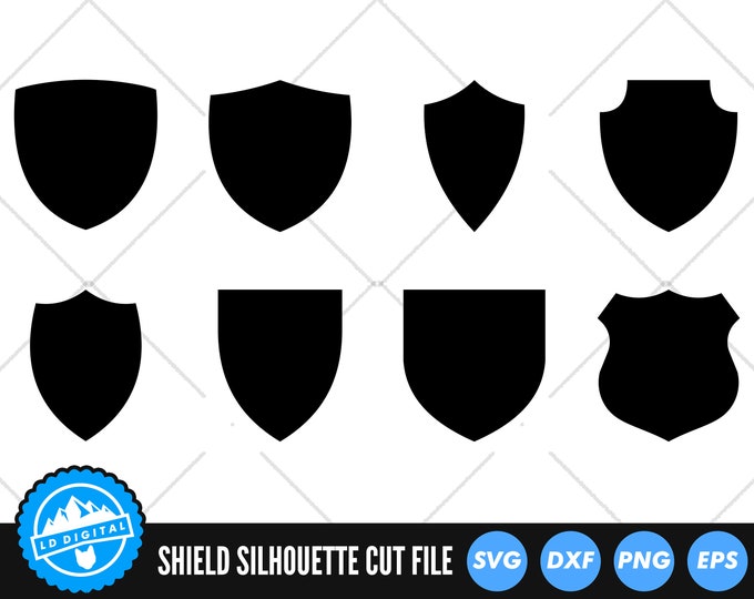 Shield SVG Files Shield Silhouette Cut Files Shield Vector - Etsy