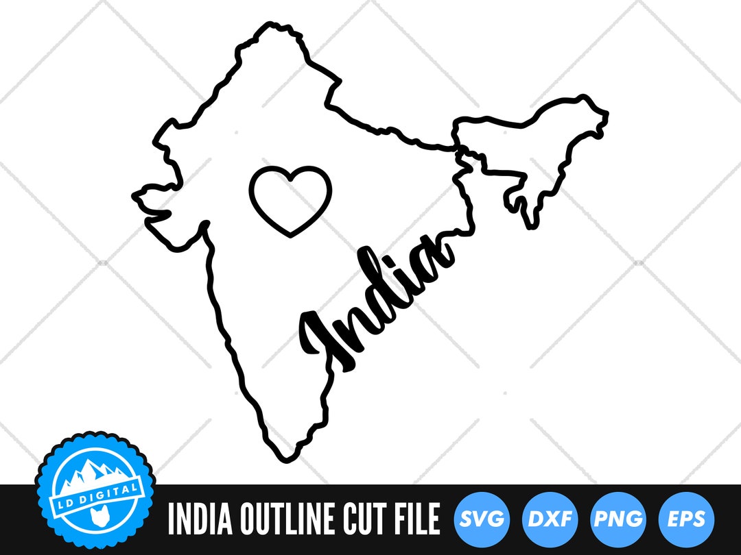 India SVG India Cut Files India Outline SVG India - Etsy