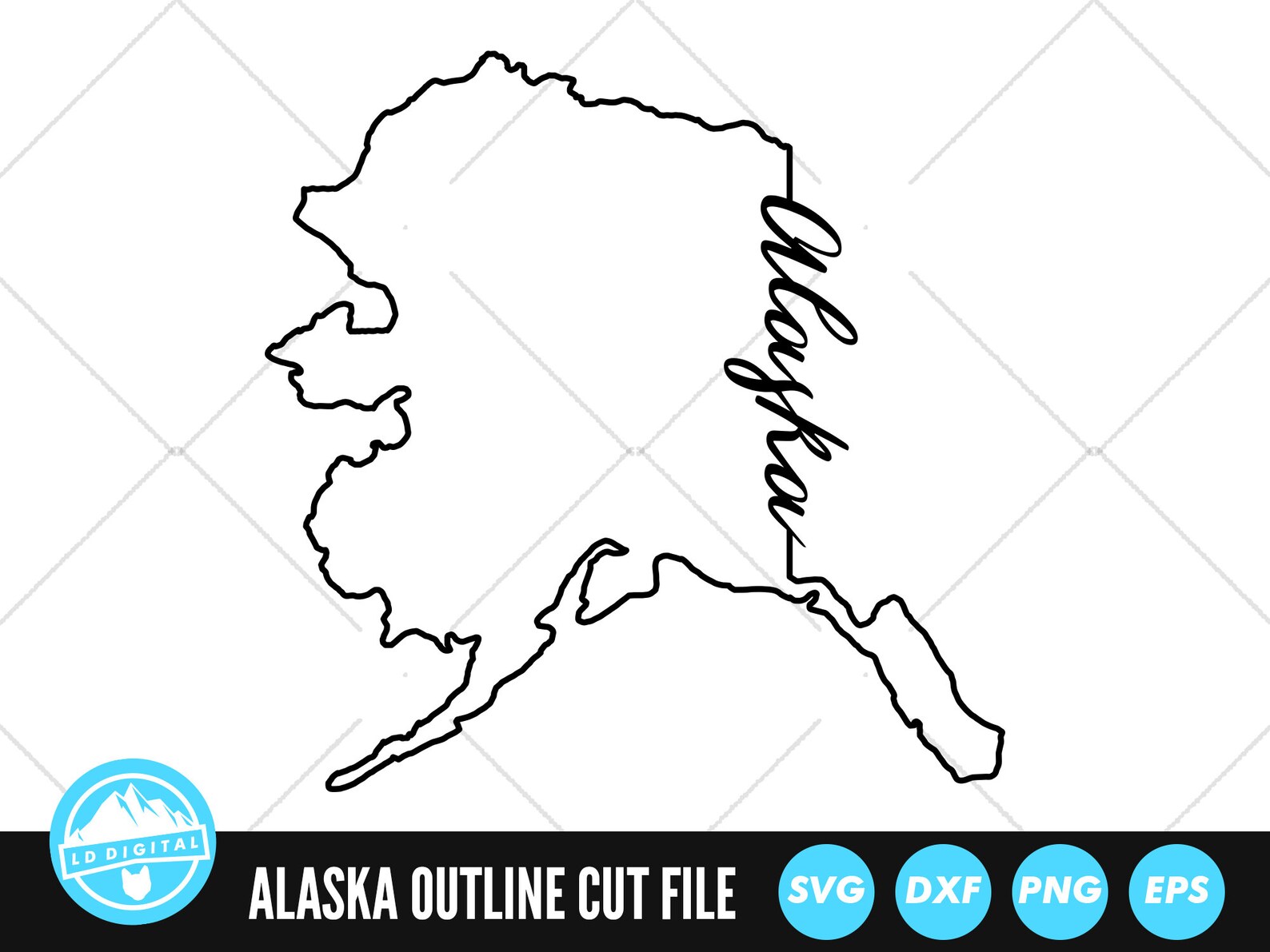 Alaska Outline With Text SVG Files Alaska Cut Files United | Etsy