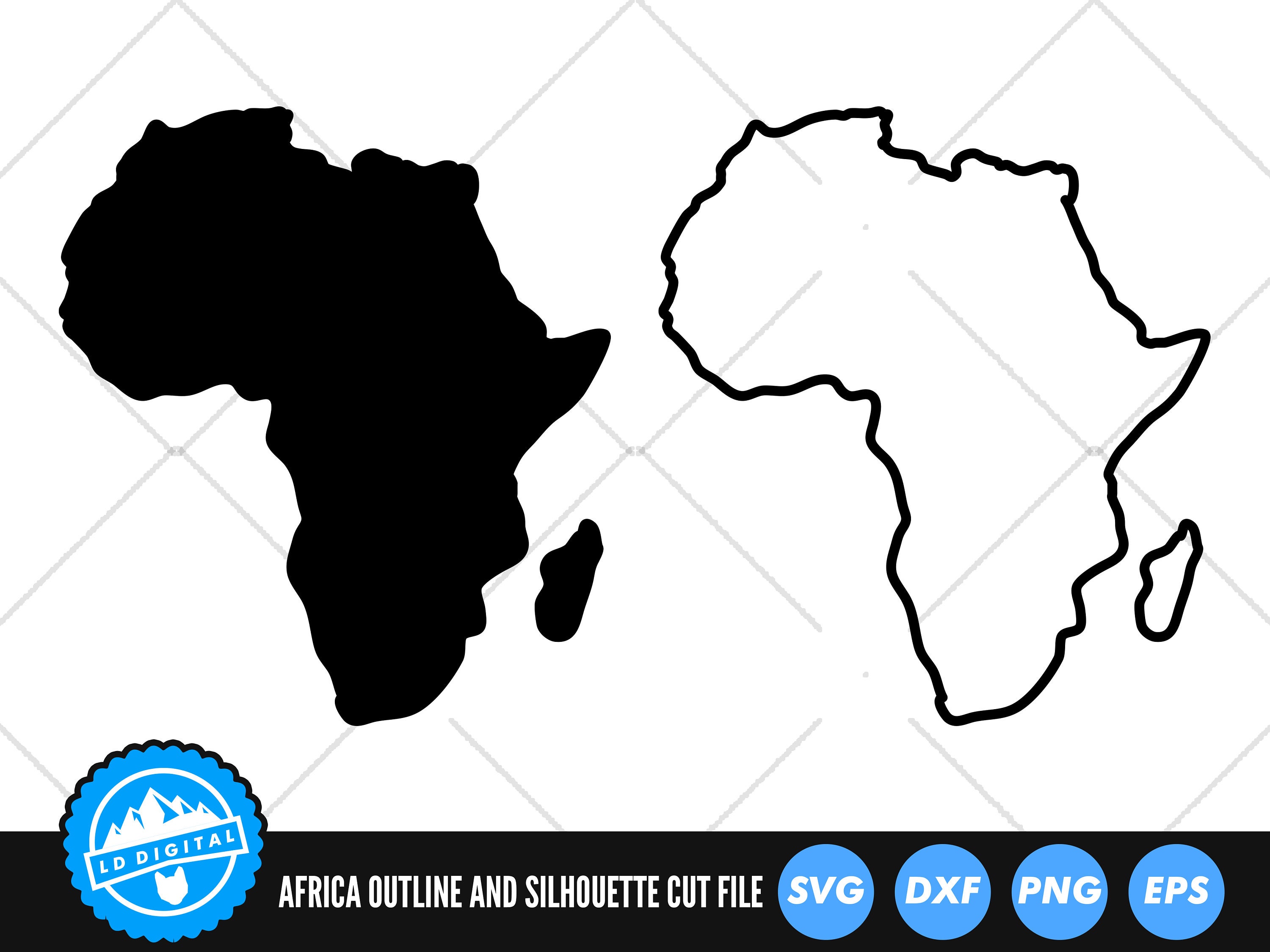 Africa Shape SVG Files | Africa Cut Files | Africa Outline SVG | Africa ...