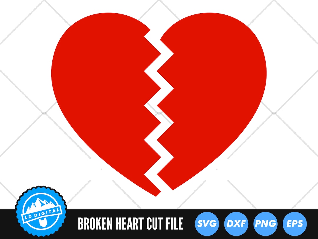 Broken Heart SVG Files | Love Heart Cut Files | Valentines Day SVG ...